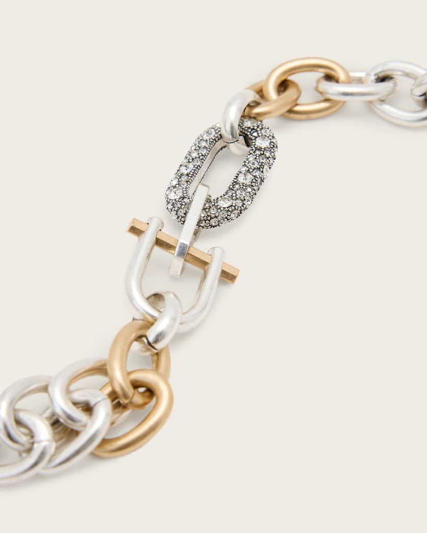 Cadence Two Tone Chain Necklace WARM SILVER MIX | ALLSAINTS US